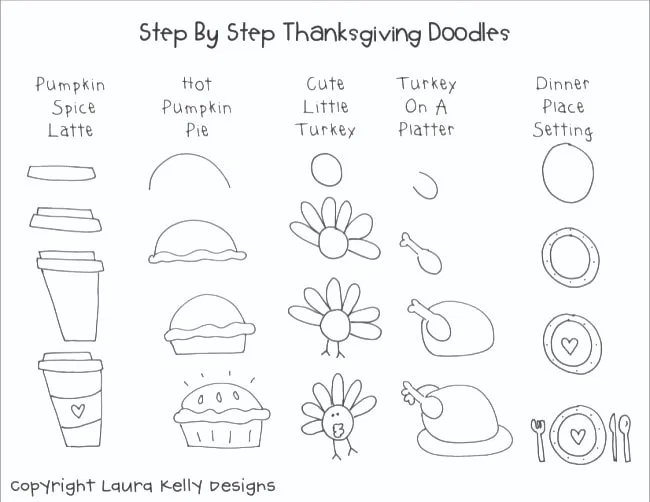 5 Best Thanksgiving Doodle Ideas - Laura Kelly's Inklings