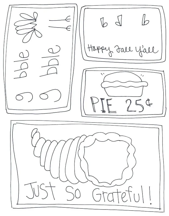 5 Best Thanksgiving Doodle Ideas - Laura Kelly's Inklings