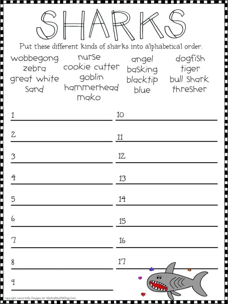 Shark Week Activities for Learning - Laura Kelly's Inklings