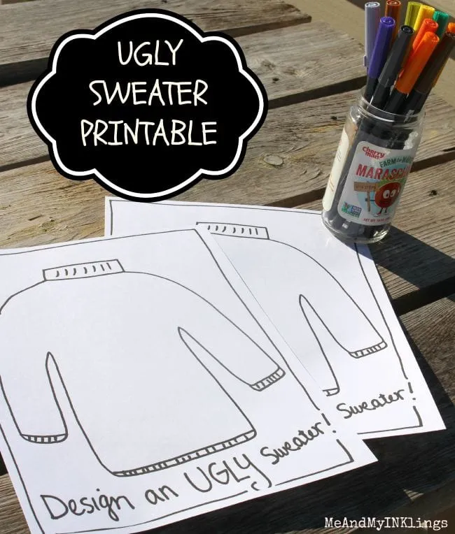 Printable Ugly Sweater Coloring Page for Halloween and Christmas Too ...