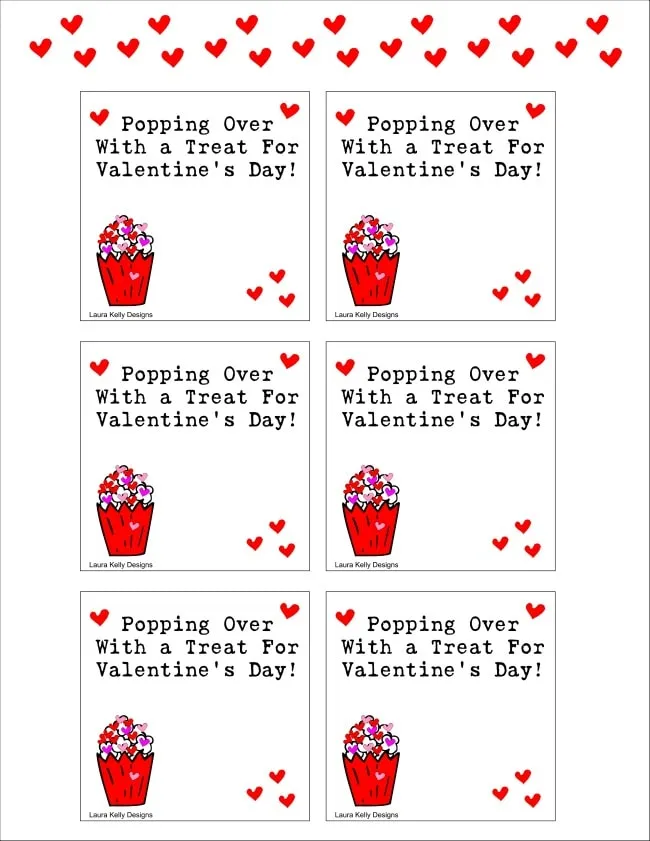Valentine Popcorn Recipe and Treat Printable - Laura Kelly's Inklings