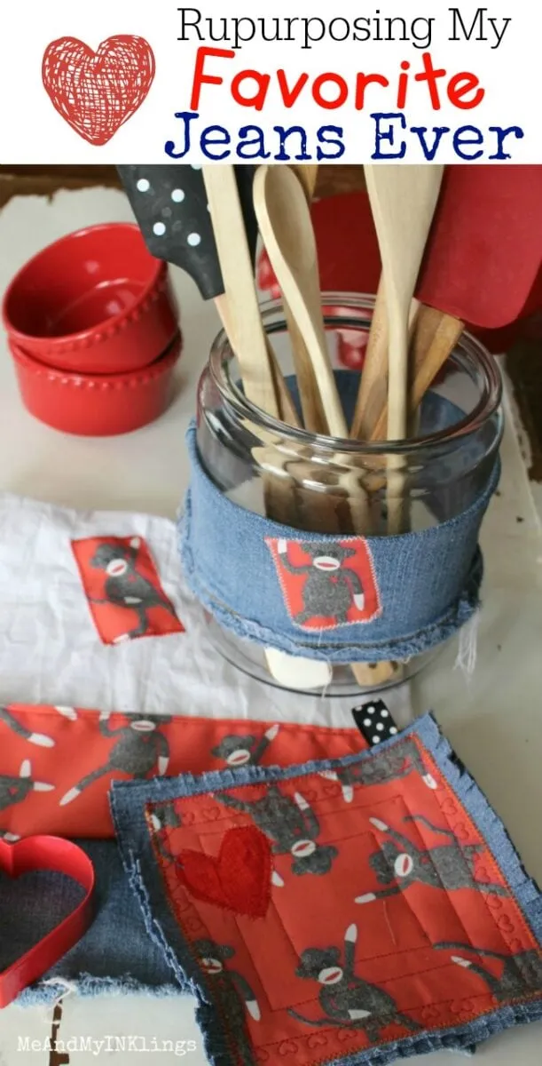 Repurposing Jeans Into Kitchen Decor - Laura Kelly's Inklings