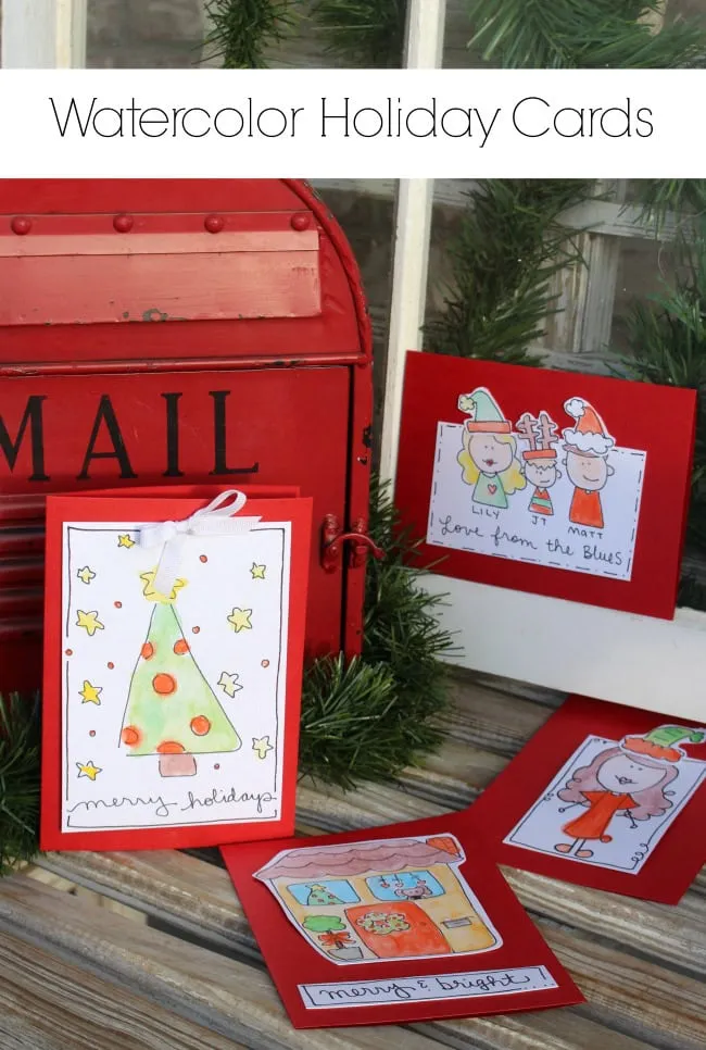 Watercolor Holiday Cards with #OrientalTrading - Laura Kelly's Inklings