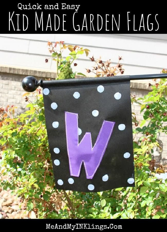 Kid Made Garden Flags For Outdoor Decor - Laura Kelly's Inklings