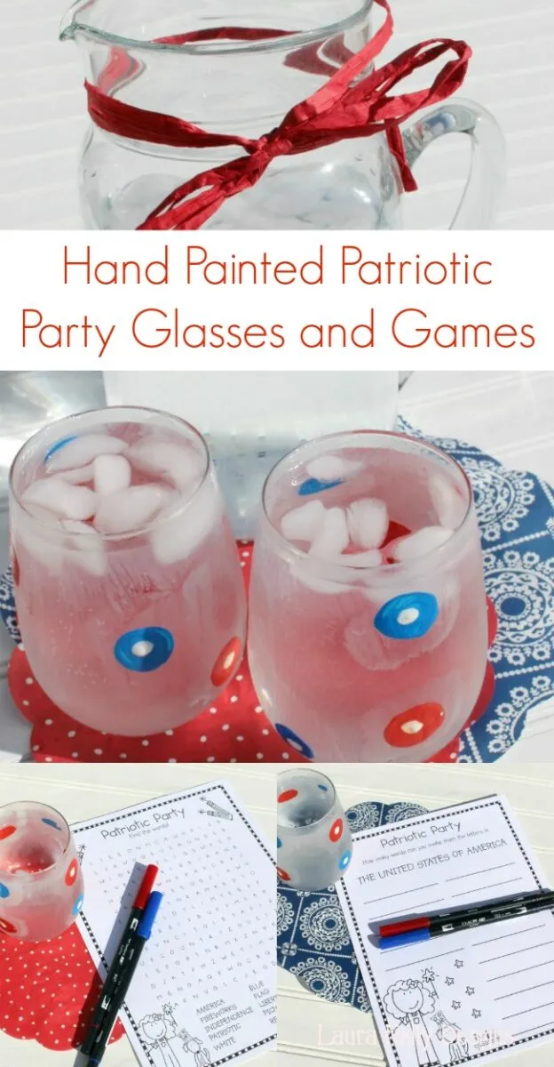 Patriotic Painted Drink Glasses and Free Printable Activities - Laura ...