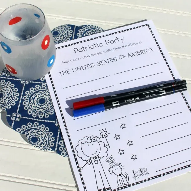 Patriotic Painted Drink Glasses and Free Printable Activities - Laura ...