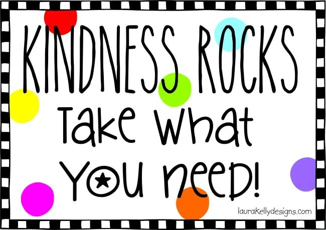 Painted Kindness Rocks Ideas Craft with Free Printable - Laura Kelly's ...