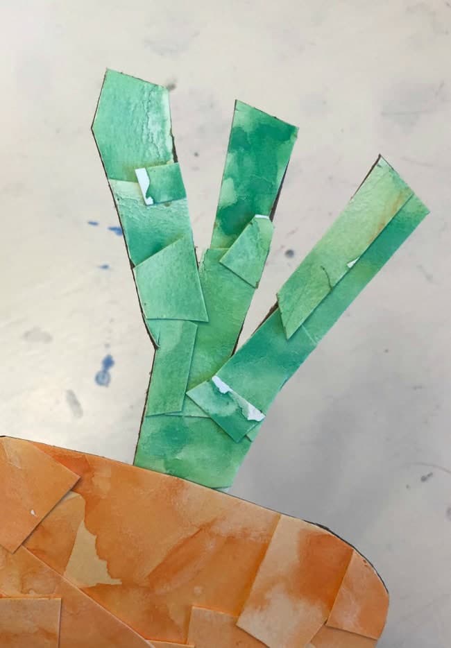 Watercolor Collage Carrot Decor - Laura Kelly's Inklings