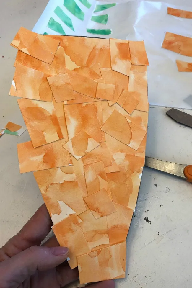 Watercolor Collage Carrot Decor - Laura Kelly's Inklings