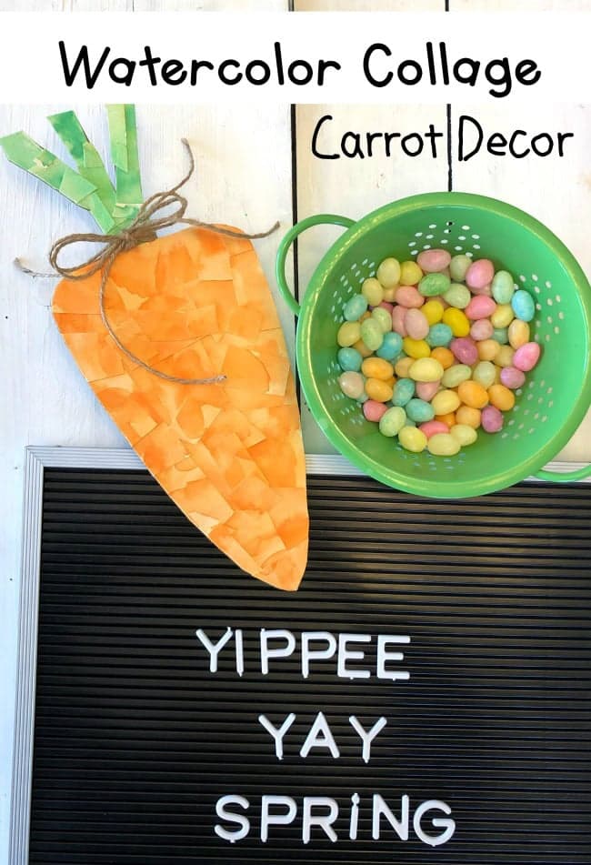 Watercolor Collage Carrot Decor - Laura Kelly's Inklings