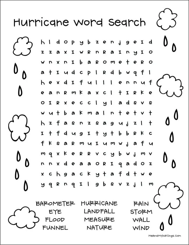 Hurricane Prep for Kids including Printables, Activities and an Experiment