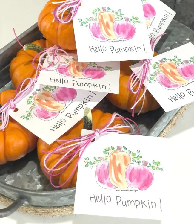 Hello Pumpkin Printable Tags - Laura Kelly's Inklings
