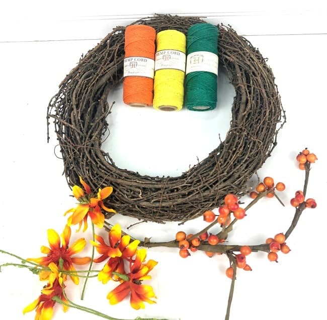 Fall Wreath with Hemp Cord - Laura Kelly's Inklings