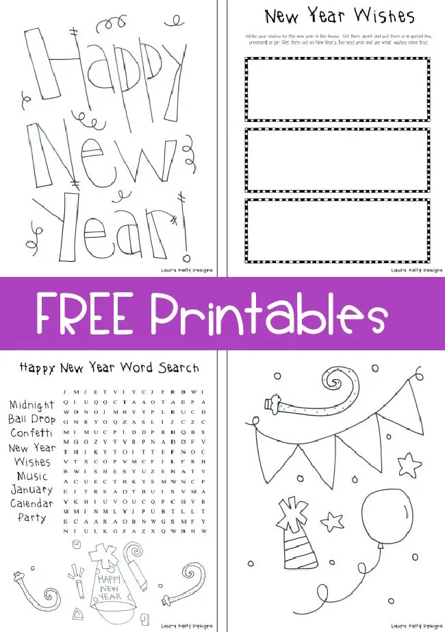 New Year Printables for Kids - Laura Kelly's Inklings
