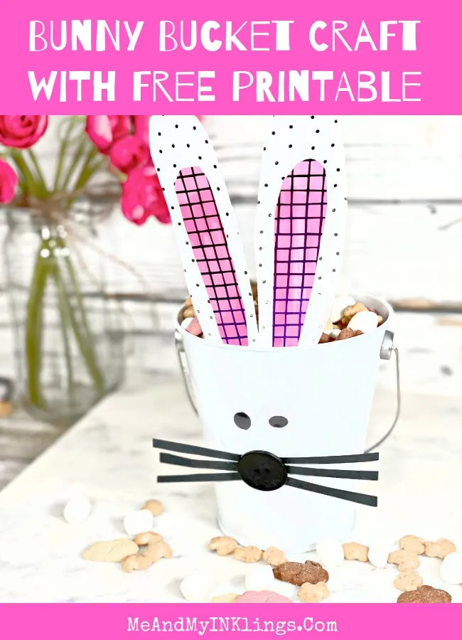 Easter Bunny Craft Printable For Bags and Buckets - Laura Kelly's Inklings