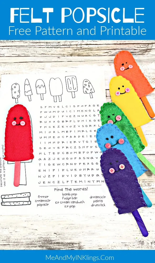 Free Printable Felt Popsicle Pattern and Word Search Puzzle - Laura ...
