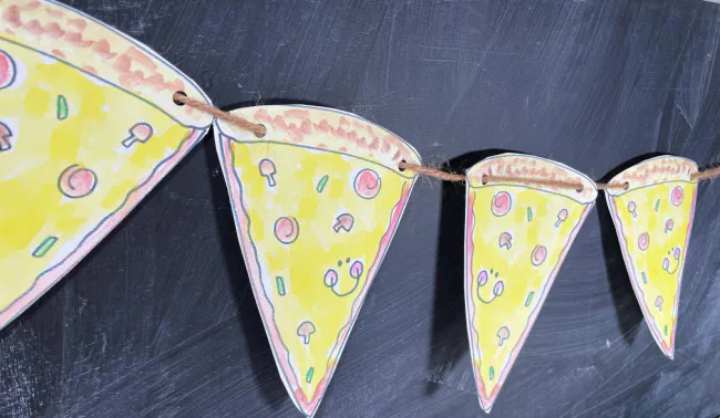 Free Pizza Party Banner Printable and Games - Laura Kelly's Inklings