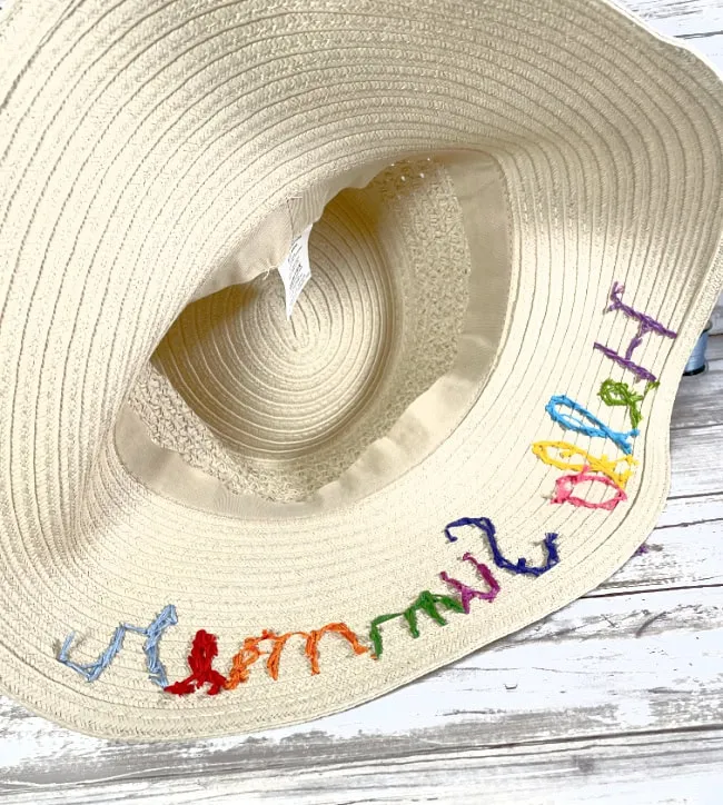 DIY Embroidered Sun Hat for Summer - Laura Kelly's Inklings