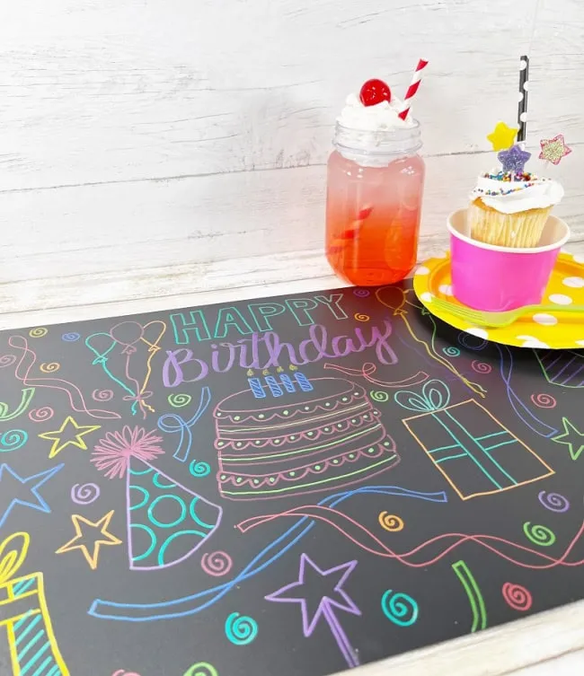 Chalkboard Table Runner Party Activity - Laura Kelly's Inklings