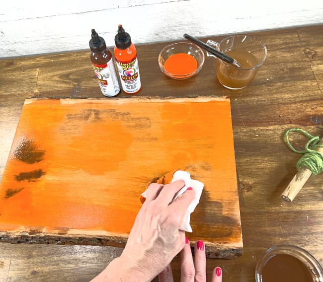 Stained Board Pumpkin Decor - Laura Kelly's Inklings