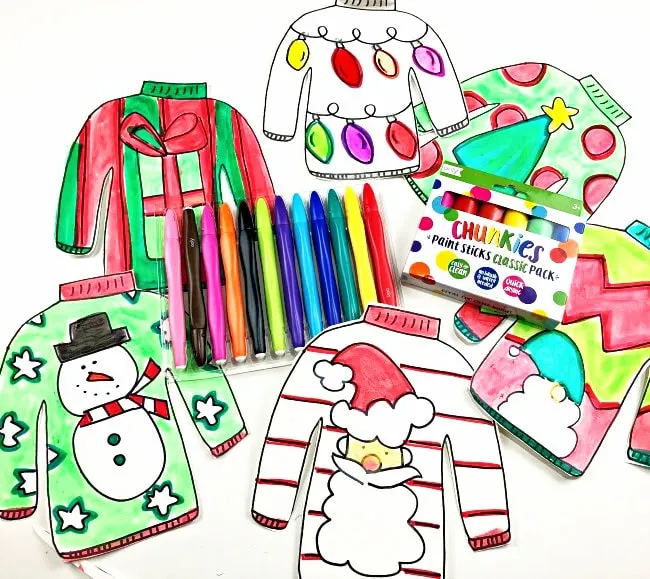 Printable Ugly Sweater Coloring Page - Laura Kelly's Inklings