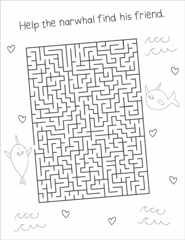 Free Narwhal Printable Activities - Laura Kelly's Inklings