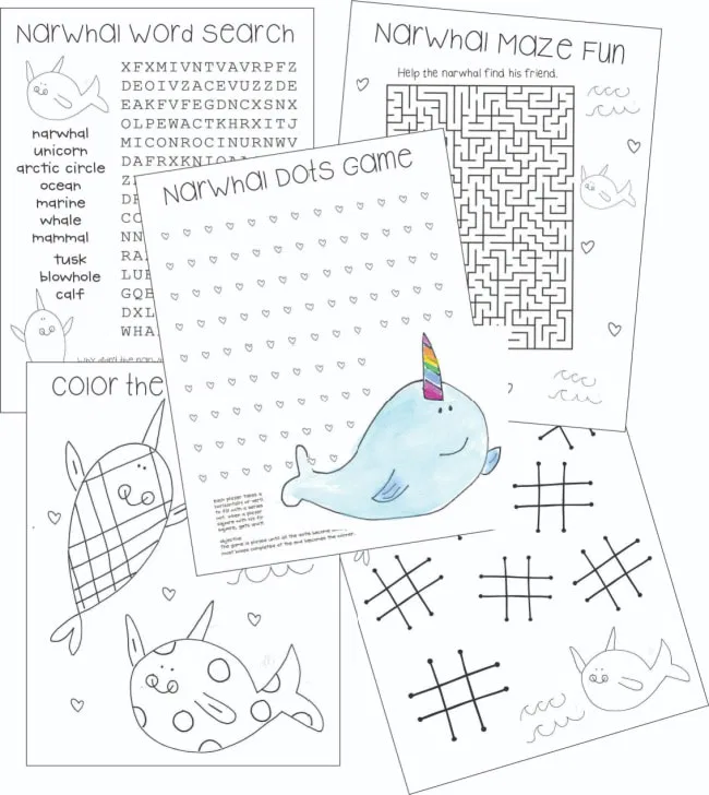 Free Narwhal Printable Activities - Laura Kelly's Inklings