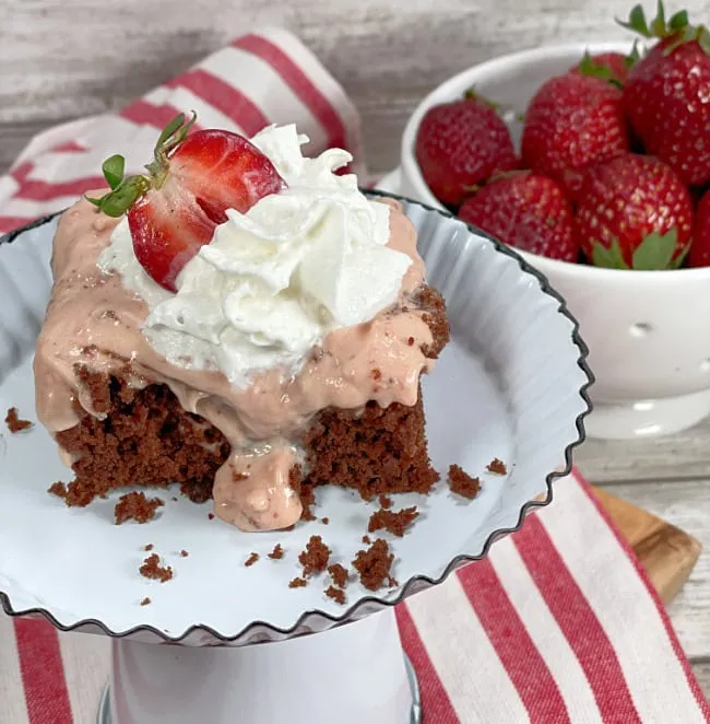 Fresh Strawberry Chocolate Poke Cake Recipe - Laura Kelly's Inklings