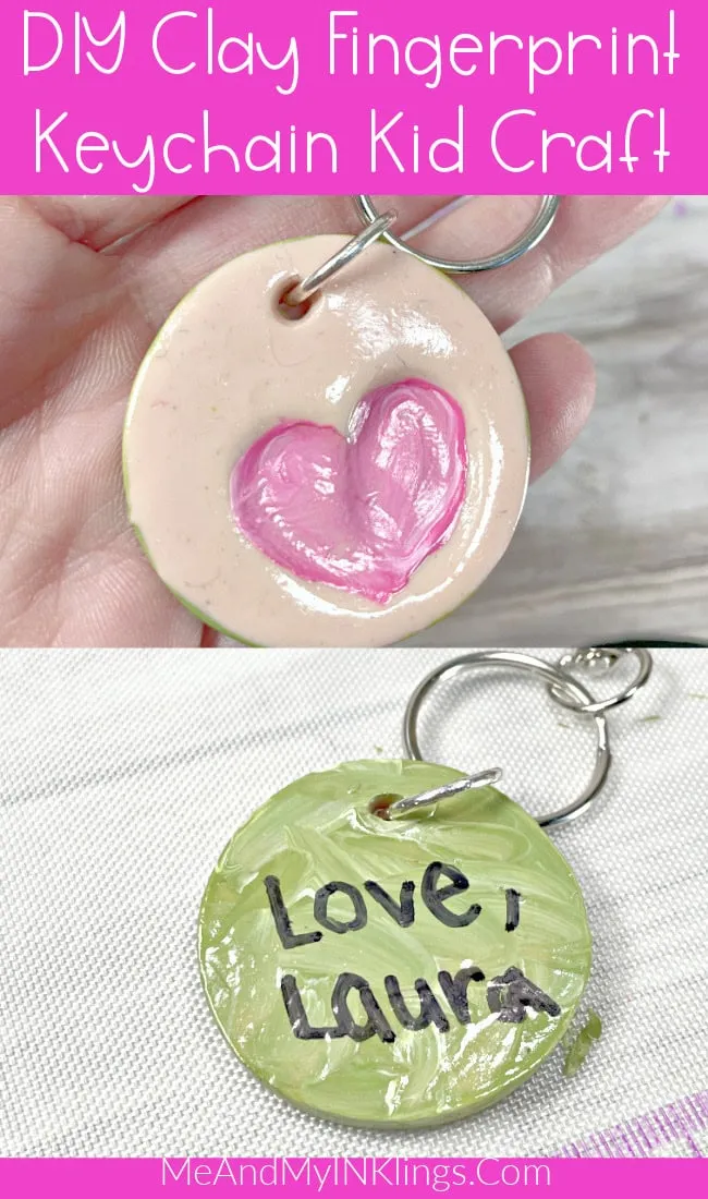 How to Make a DIY Clay Heart Fingerprint Keychain - Laura Kelly's Inklings