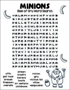 Free Minions Word Search Printable Puzzle - Laura Kelly's Inklings