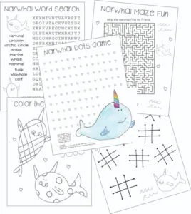 Free Narwhal Printable Activities - Laura Kelly's Inklings