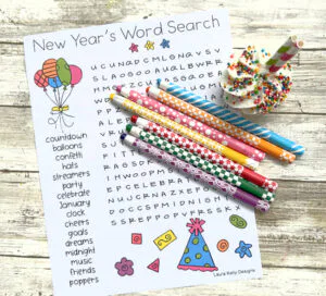 New Year's Eve Word Search Printable and Resolutions Too - Laura Kelly ...