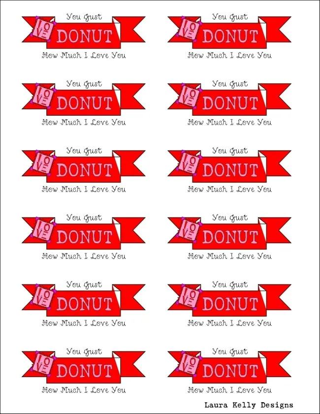 Free Donut Valentine Printable - Laura Kelly's Inklings