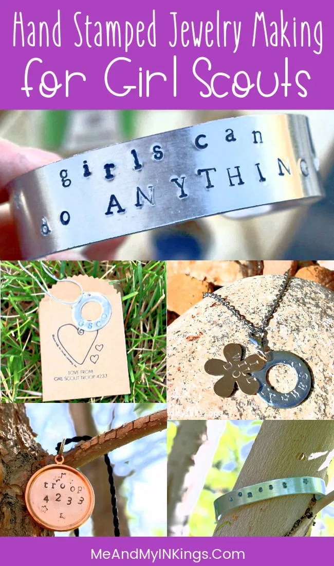 Hand Stamped Jewelry for Girl Scout Jewelry Making - Laura Kelly's Inklings