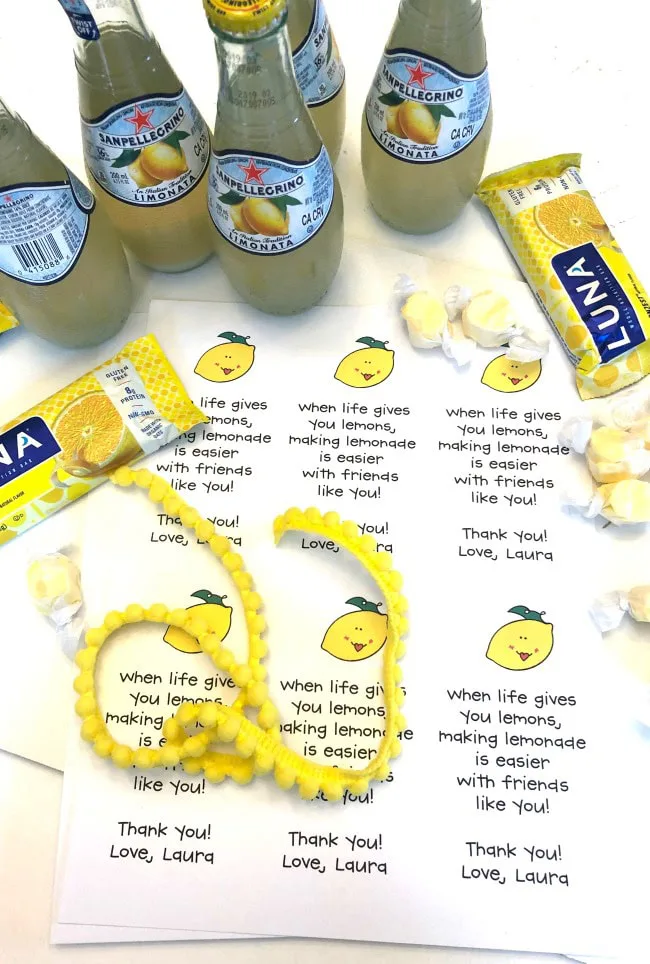 Lemonade Gift Tag Printable for Friends and Goody Bags