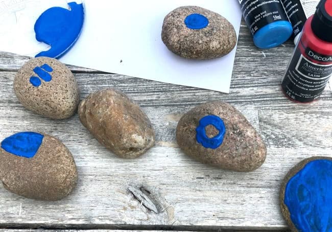Patriotic Rock Painting (With Free Printable Coloring Sheet)