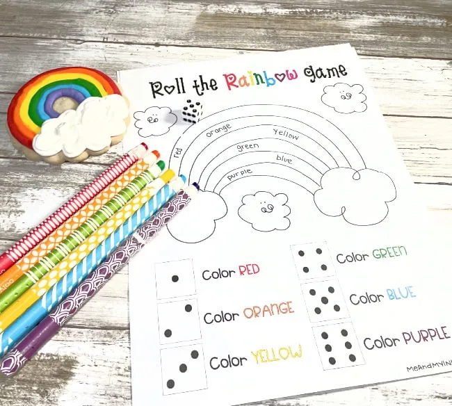 Roll a Rainbow Game Printable for Kids of All Ages - Laura Kelly's Inklings
