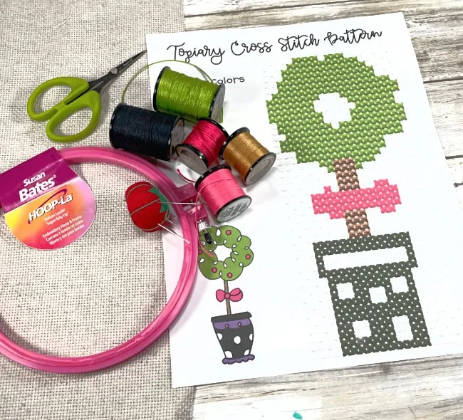 How to Cross Stitch a Topiary Key Ring - Laura Kelly's Inklings