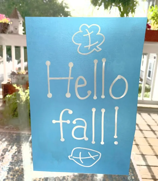 Stenciled 'Hello Fall' Cutting Board Sign - Laura Kelly's Inklings