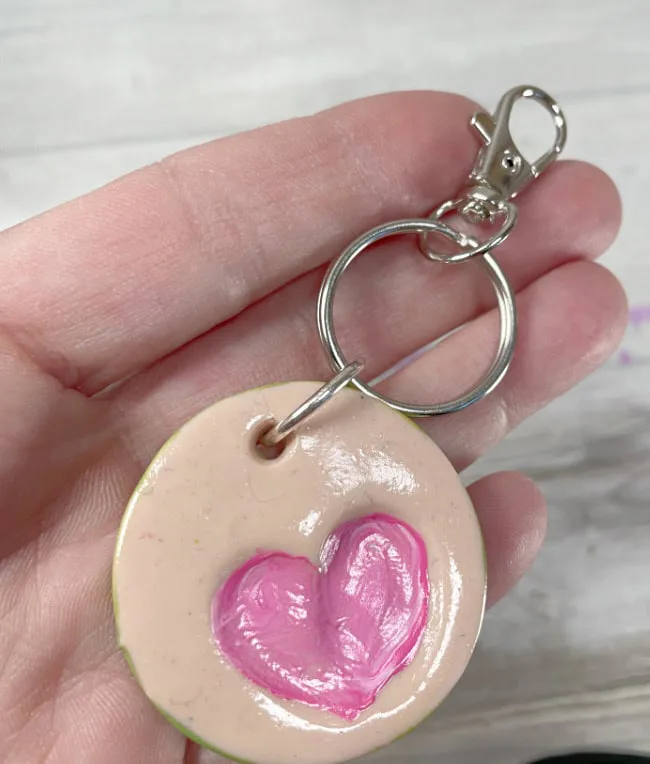 How to Make a DIY Clay Heart Fingerprint Keychain - Laura Kelly's Inklings