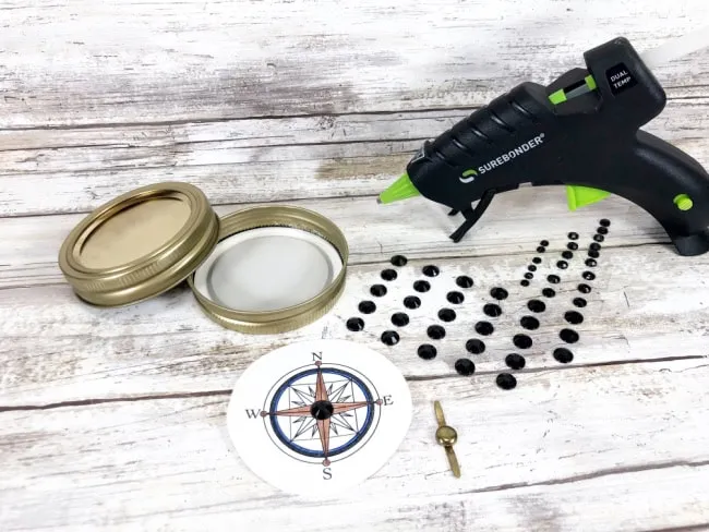 Pirate Mason Jar Lid Compass - Laura Kelly's Inklings