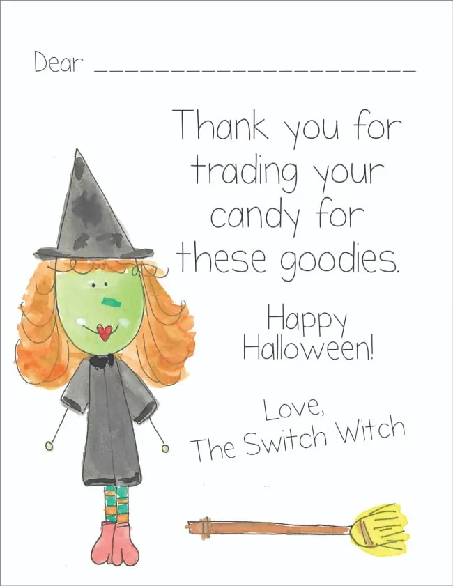 Free Switch Witch Printable Letter - Laura Kelly's Inklings