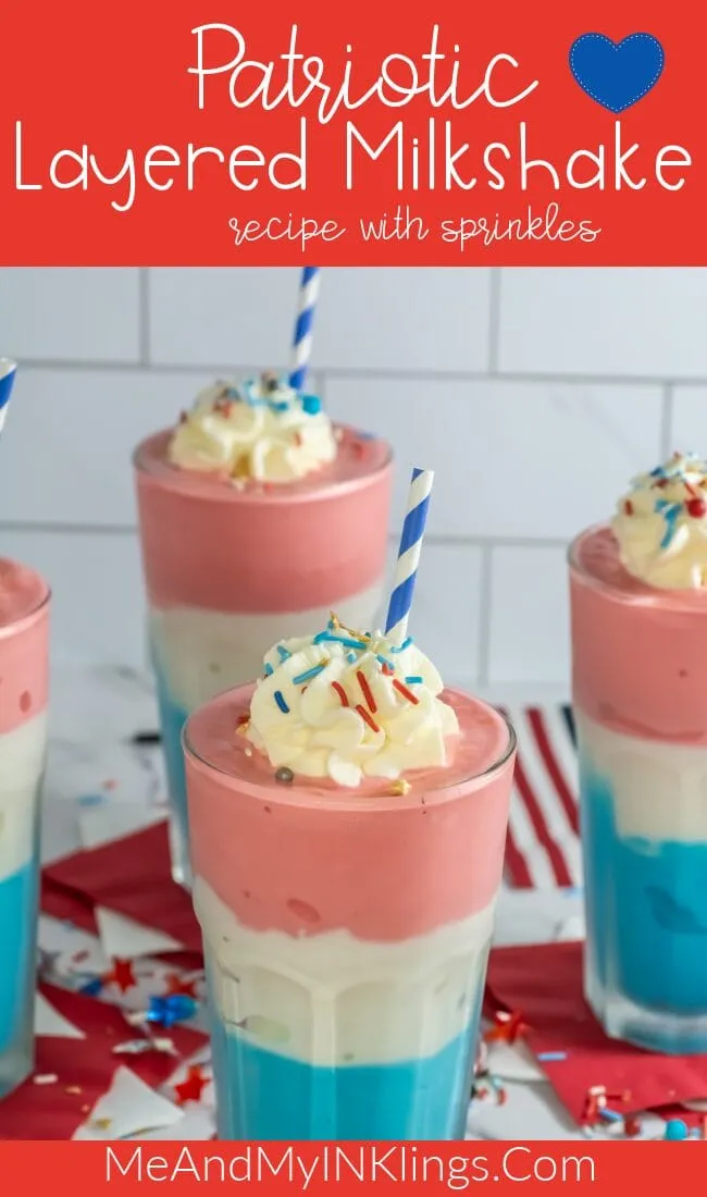 Red White and Blue Layered Patriotic Milkshakes - Laura Kelly's Inklings