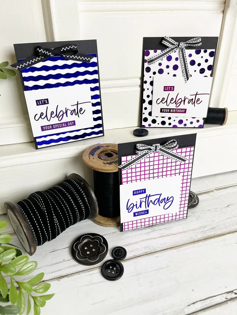Oh Hello DIY Foil Cards with Stamps - Laura Kelly's Inklings