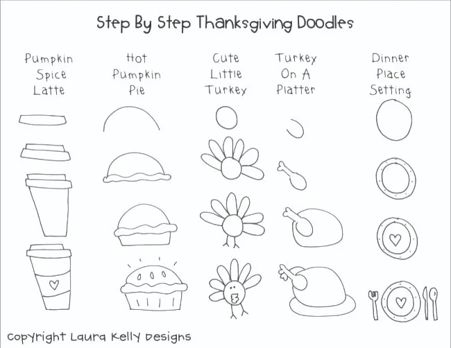 5 Best Thanksgiving Doodle Ideas - Laura Kelly's Inklings