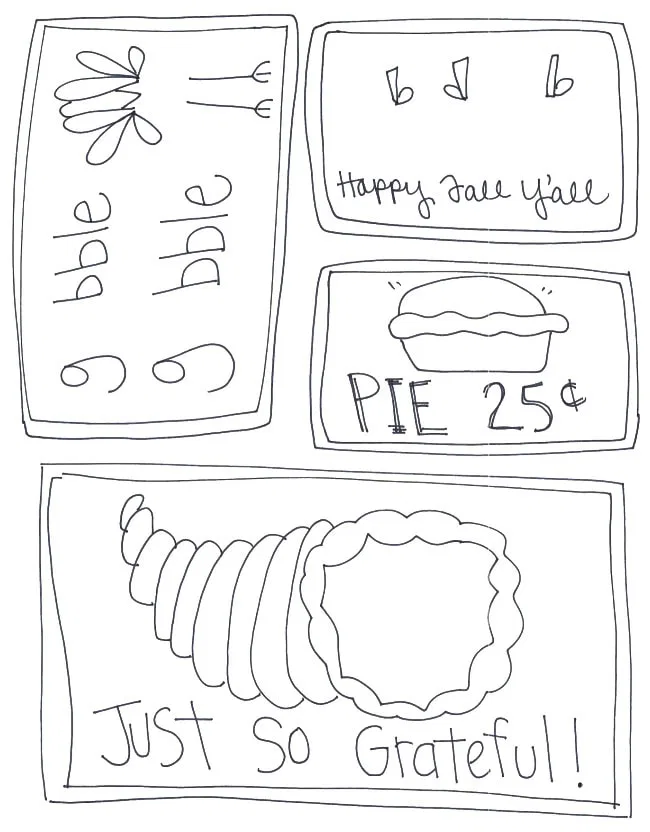 5 Best Thanksgiving Doodle Ideas - Laura Kelly's Inklings