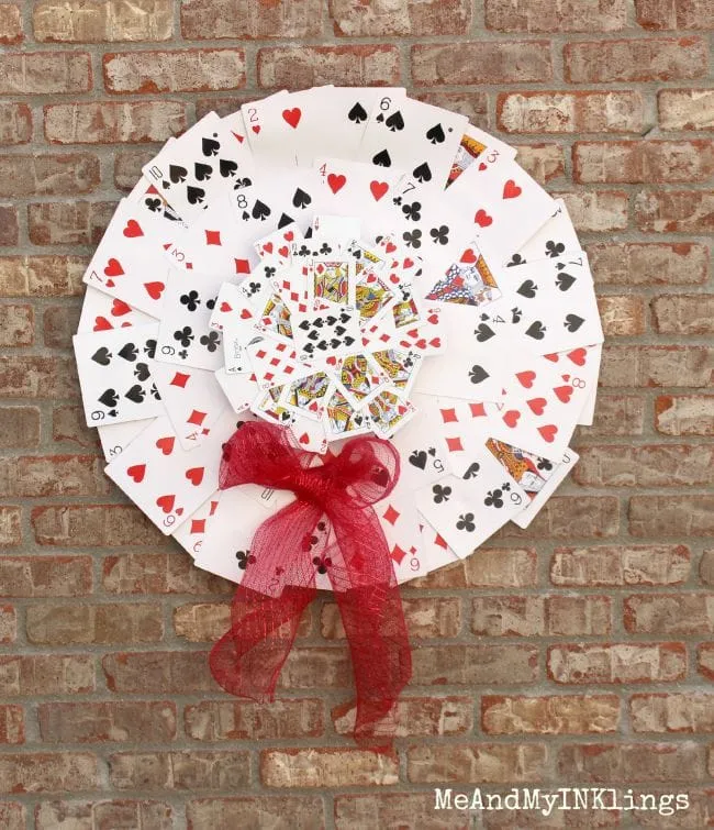 DIY Playing Card Casino Night Wreath - Laura Kelly's Inklings