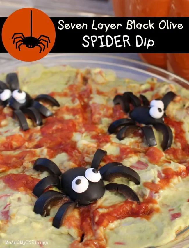 Seven Layered Black Olive Spider Dip - Laura Kelly's Inklings