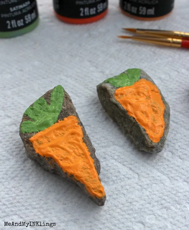 Painted Carrot Rocks - Laura Kelly's Inklings