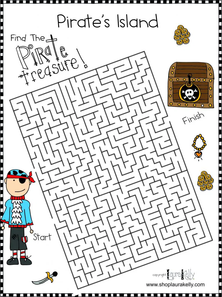 FREE Pirate Printables Word Search, Activities and Party Tags - Laura ...